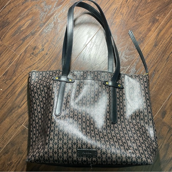Fossil | Bags | Fossil Felicity Tote Brown And Black | Poshmark